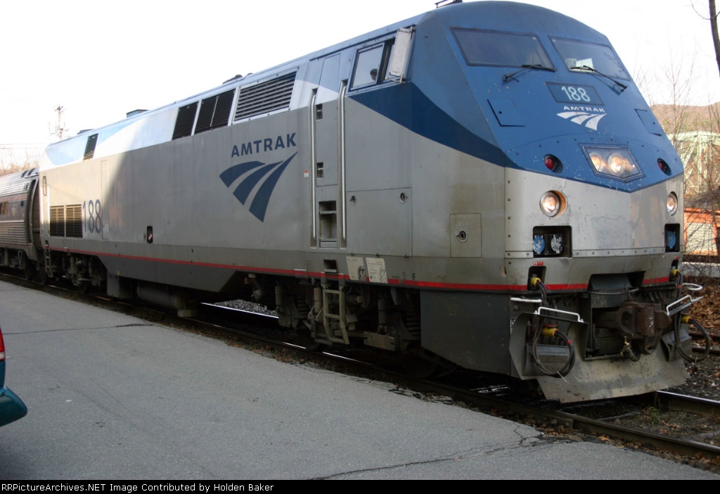 AMTK 188 at the Brattleboro station